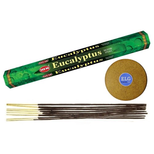 Благовония HEM Эвкалипт (EUCALYPTUS) + подставка ELG