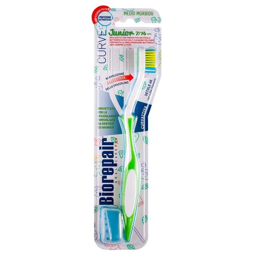 Зубная щетка Biorepair Curve Junior, белый/зеленый