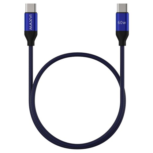 Кабель MAXVI USB Type-C - USB Type-C (MCw-60TT), 1.2 м, 1 шт., синий