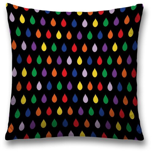 Наволочка декоративная на молнии, чехол на подушку JoyArty "Дождь из красок" 45х45 см