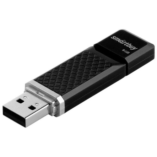Флеш-диск 8 GB, комплект 5 шт, SMARTBUY Quartz, USB 2.0, черный, SB8GBQZ-K