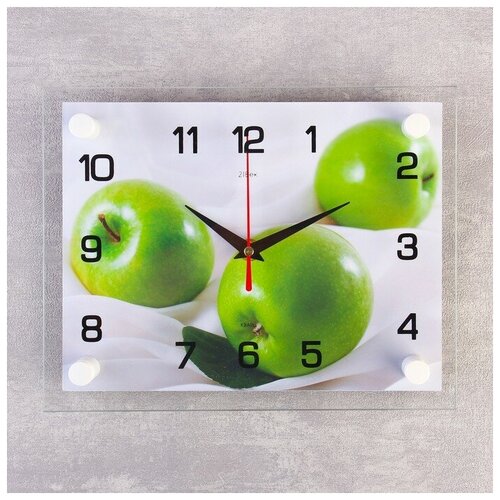Часы настенные, серия: Кухня, "Яблоки", плавный ход, 20 х 26 см