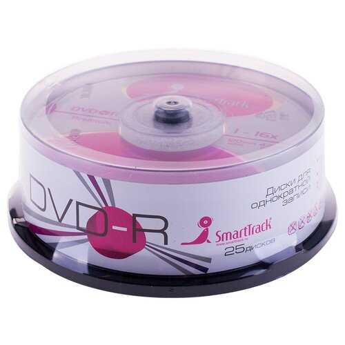 Диск DVD-R 4.7Gb Smart Track 16х Cake Box (25шт)