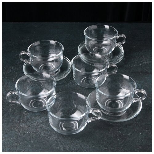 Сервиз чайный на 6 персон «Ташкент», 12 предметов: чашка 290 мл, блюдце