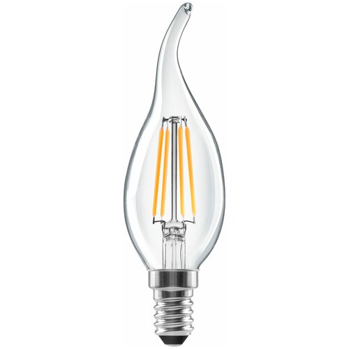 Лампа светодиодная Lexman E14 220-240 В 6 Вт свеча на ветру прозрачная 750 лм теплый белый свет