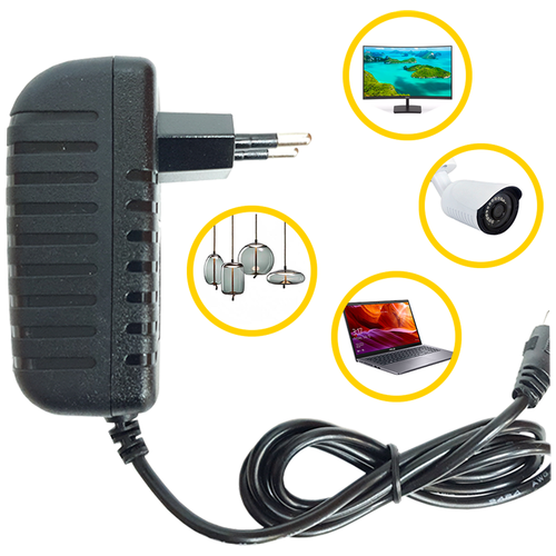 Блок питания (зарядное устройство) универсальный 9V 3A (5,5х2,5мм) ноутбук / монитор / светильник / адаптер питания / зарядка
