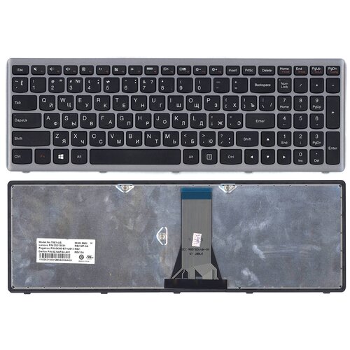Клавиатура для ноутбука Lenovo 9Z. Nafsu. A0r черная с серой рамкой