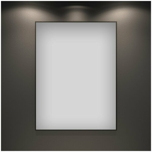 Настенное зеркало в ванную Wellsee 7 Rays' Spectrum 172200620 : влагостойкое прямоугольное зеркало 60х75 см с черным матовым контуром