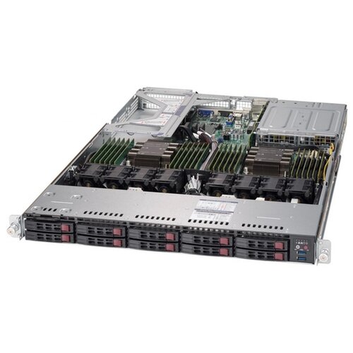 Сервер Supermicro SuperServer 1029U-TR4 2 x Intel Xeon Silver 4110 2.1 ГГц/128 ГБ DDR4/без накопителей/количество отсеков 2.5" hot swap: 10/2 x 750 Вт/LAN 1 Гбит/c