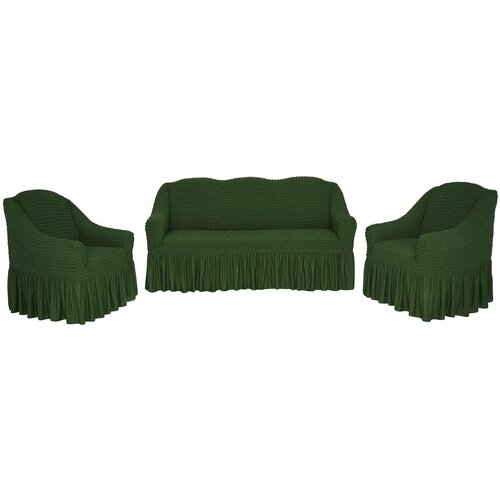 Набор чехлов Venera на трехместный диван и два кресла, зеленый