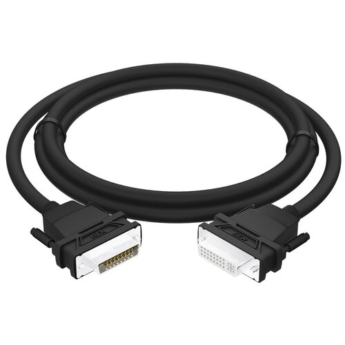 GCR Удлинитель 1.5m DVI-D, черный, 28 AWG, DVI/DVI, 25M/25F, двойной экран