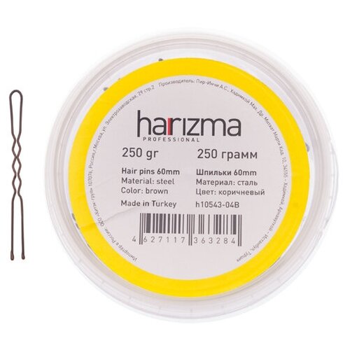 HARIZMA Шпильки 60 мм волна коричневые 250 грамм harizma