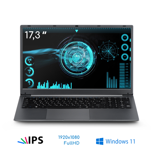 Ноутбук Azerty RB-1750 (17.3" IPS 1920x1080, Intel N5095 4x2.0 ГГц, 16 Гб DDR4, 256 Гб SSD)