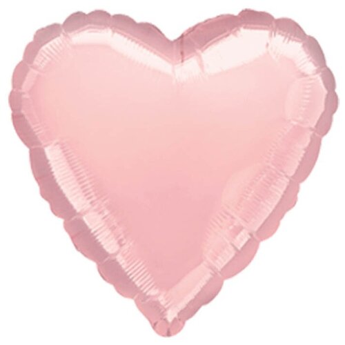 Воздушный шар фольгированный сердце Пастель Розовый, 45 см