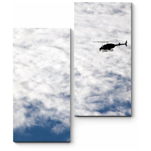 Модульная картина Летящий в облаках 60x75