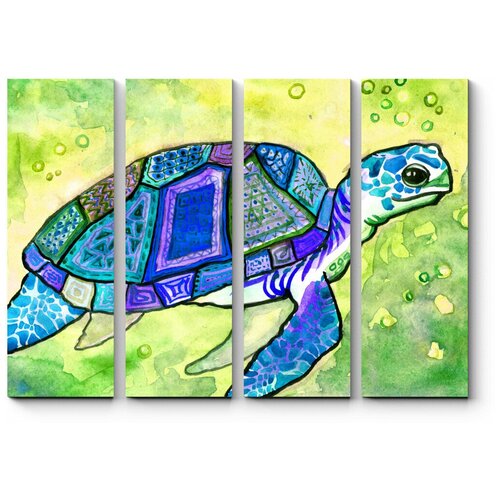 Модульная картина Голубая черепаха 130x98