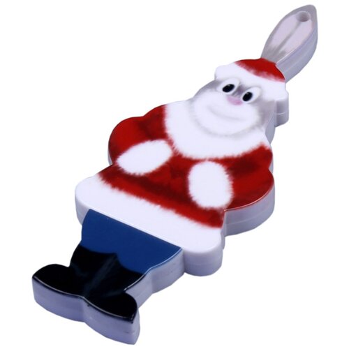 Новогодняя флешка Заяц дед мороз символ 2023 года Rabbit Santa (32 Гб / GB USB 2.0 Белый/White New Year Rabbit)