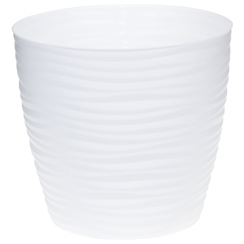 Горшок IDEA (М-Пластика) с поддоном Дюна, 3л, 18x16.5 см, 18x18x16.5 см, белый