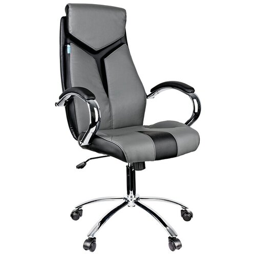 Компьютерное кресло Helmi HL-E01 Inari для руководителя, обивка: искусственная кожа, цвет: черный/серый