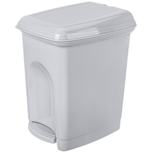 Ведро- контейнер для мусора 7 л с педалью св. серый