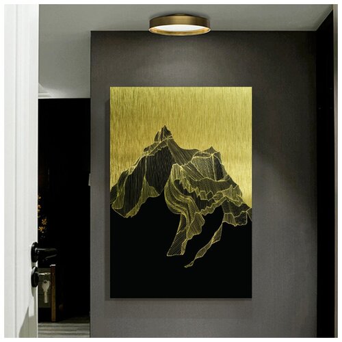 Картина на холсте для интерьера в гостиную/зал/спальню "Рисованные горы", холст на подрамнике, 60х80 см