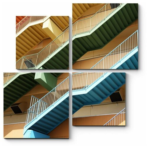 Модульная картина Цветные лестницы100x100