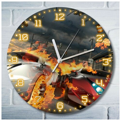 Настенные часы УФ с ярким рисунком игры Split Second Velocityt (машины, гонки, авто, PS, Xbox, PC, Switch) 4801
