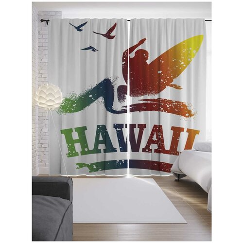 Фотошторы  JoyArty Реклама Гавайи на ленте p-15645, 145х265 см, 2 шт., разноцветный