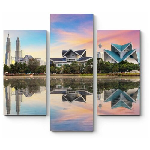Модульная картина Пастельный закат в Куала-Лумпур100x90