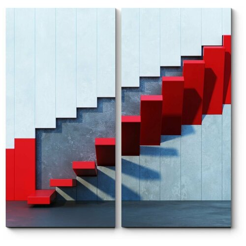 Модульная картина Красная лестница50x50