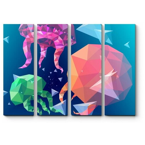 Модульная картина Графические медузы90x68