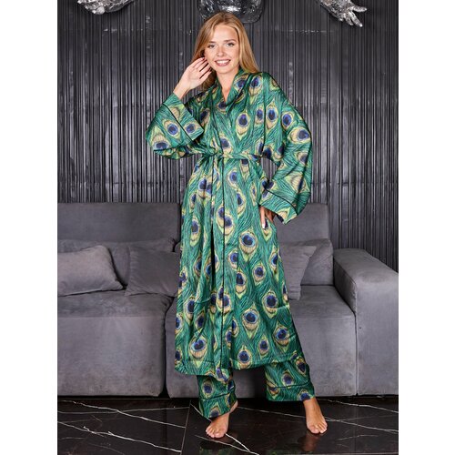 Пижама  Малиновые сны, размер 42-46, зеленый, синий
