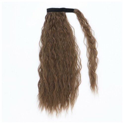 Хвост накладной, волнистый волос, на резинке, 60 см, 100 гр, цвет русый(#SHT8A)./В упаковке шт: 1