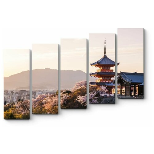 Модульная картина Цветение сакуры в Киото 100x70