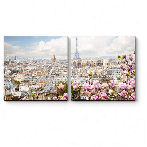 Модульная картина Весна в Париже 80x40