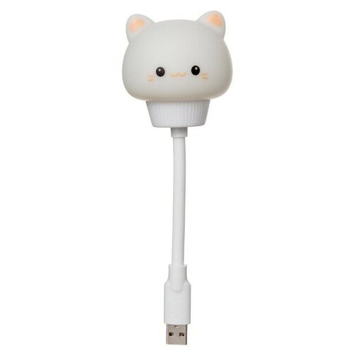 Подсветка для клавиатуры "Котенок" LED ночник USB белый 6,8х6х19 см RISALUX (комплект из 7 шт)