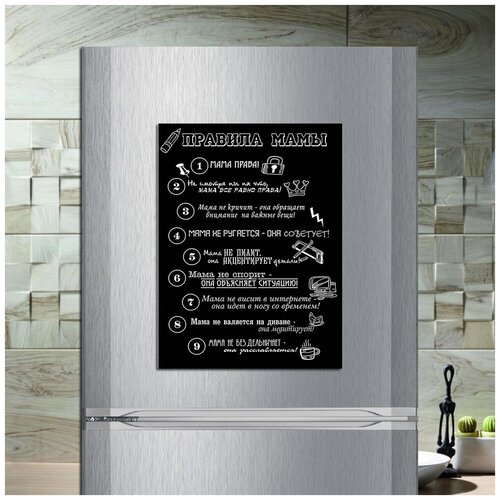 Магнит табличка на холодильник (20 см х 15 см) Правила мамы Сувенирный магнит Подарок для мамы Декор интерьера №6