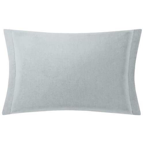 Подушка декоративная со съемным чехлом - наволочкой на молнии T&I Велюр - канвас Silver, 30х50 см, светло-серый