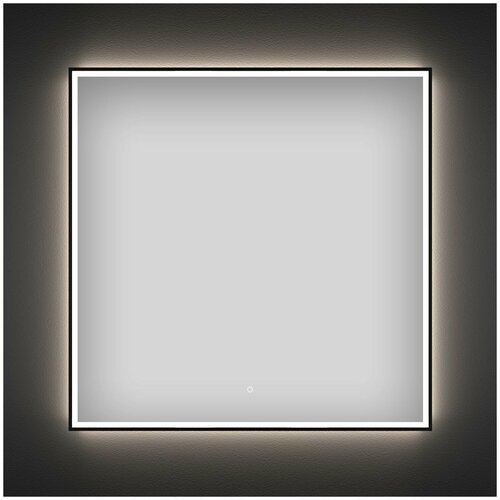 Настенное зеркало в ванную с подсветкой для макияжа Wellsee 7 Rays' Spectrum 172200410 : влагостойкое зеркало 60х70 см с черным матовым контуром