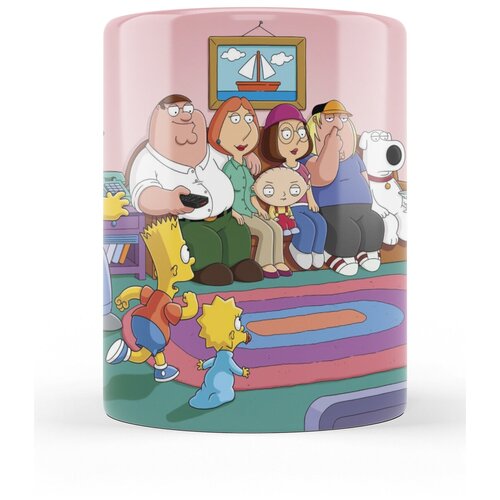 Кружка с принтом Гриффины и Симпсоны Посуда для кофе для чая Подарок