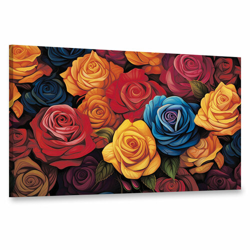Интерьерная картина 100х60 "Розы в воспоминаниях"