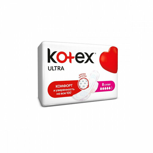 Kotex Прокладки гигиенические Ultra Super DRY сеточка, 8шт, 3 упаковки