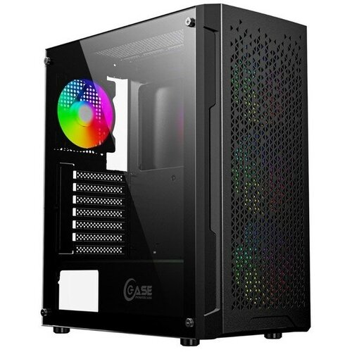 Powercase Корпус Mistral Evo Air, Tempered Glass, 4x 120mm ARGB fan + ARGB HUB, Пульт ДУ, чёрный, ATX CMIEE-A4