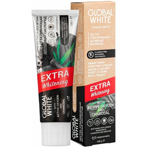 Зубная паста GLOBAL WHITE Extra Whitening, отбеливающая, 100 гр