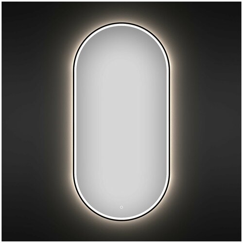 Настенное зеркало в ванную с подсветкой для макияжа Wellsee 7 Rays' Spectrum 172202050 : влагостойкое зеркало 60х120 см с черным матовым контуром