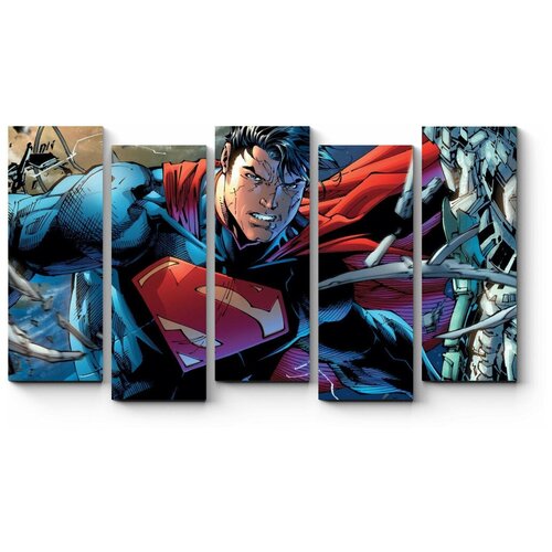 Модульная картина Супермен, разбивающий стену 100x58