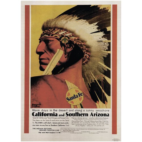Постер / Плакат / Картина Путешествие по Калифорнии и Южной Аризоне 60х90 см в раме