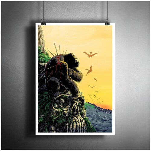 Постер плакат для интерьера "Фильм: Конг - Остров Черепа. King Kong"/ Декор дома, офиса, комнаты A3 (297 x 420 мм)