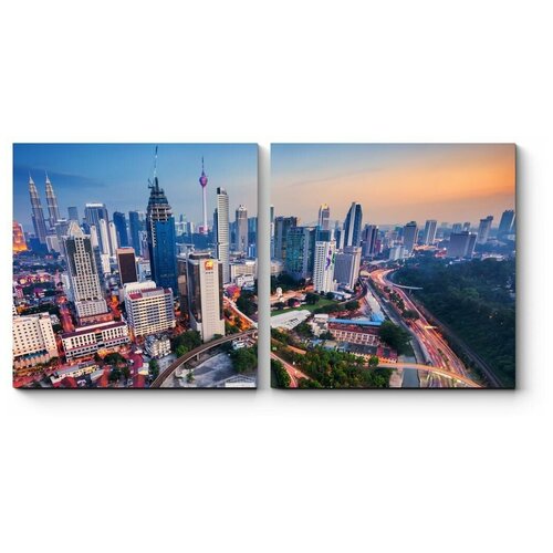 Модульная картина Сплетение дорог у Куала-Лумпур50x25
