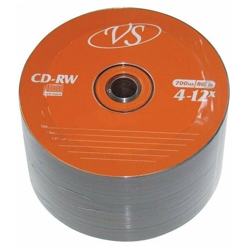 Диски CD-RW VS 700 Mb 4-12x, комплект 50 шт, Bulk, VSCDRWB5001